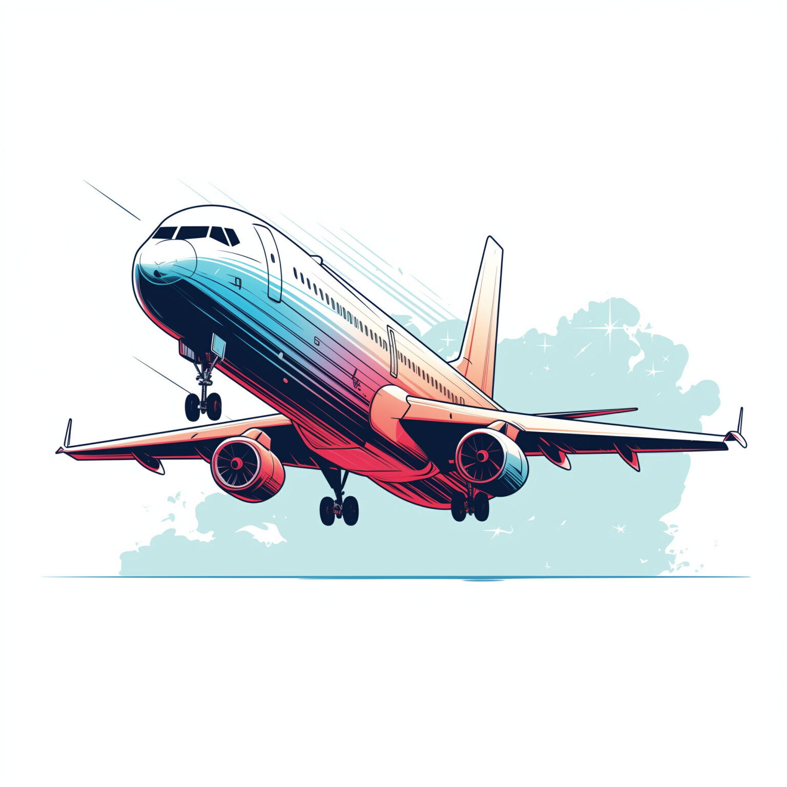 Simple Airplane Coloring Page | Coloring Pages Mimi Panda