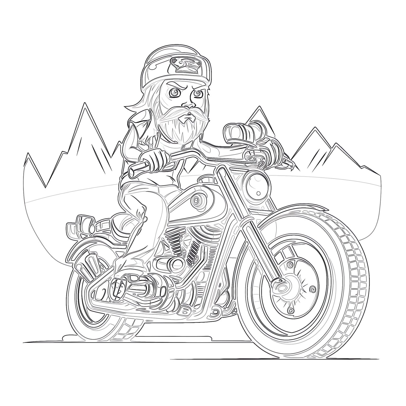 Free Coloring Page Motorcycles | Coloring Pages Mimi Panda