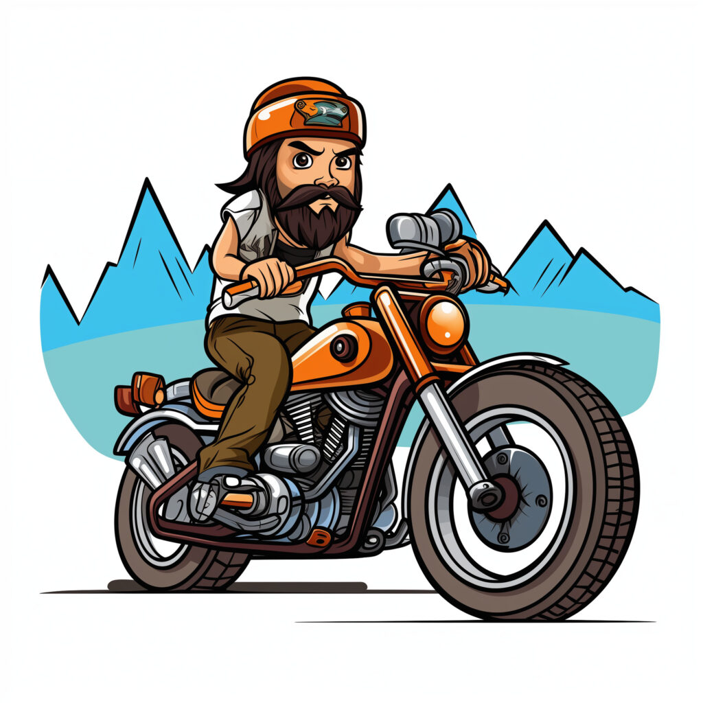 Free Biker Coloring Page | Coloring Pages Mimi Panda