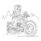Free Biker Coloring Page | Coloring Pages Mimi Panda