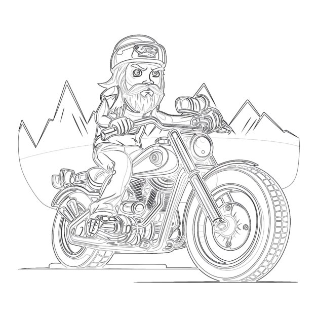 Free Motorbike Coloring Page | Coloring Pages Mimi Panda