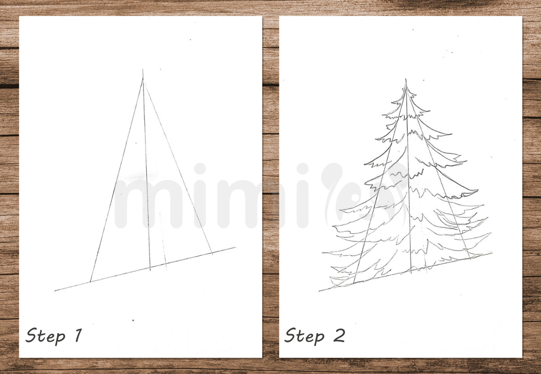 Christmas Tree Drawing: Step-by-Step Tutorial | Mimi Panda