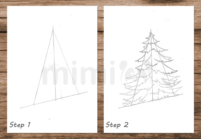 Christmas Tree Drawing: Step-by-Step Tutorial | Mimi Panda