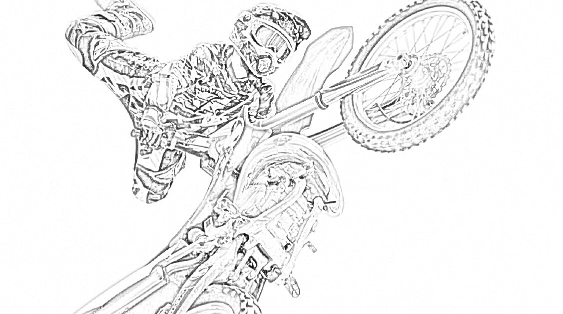 Freestyle Motocross coloring page - Mimi Panda