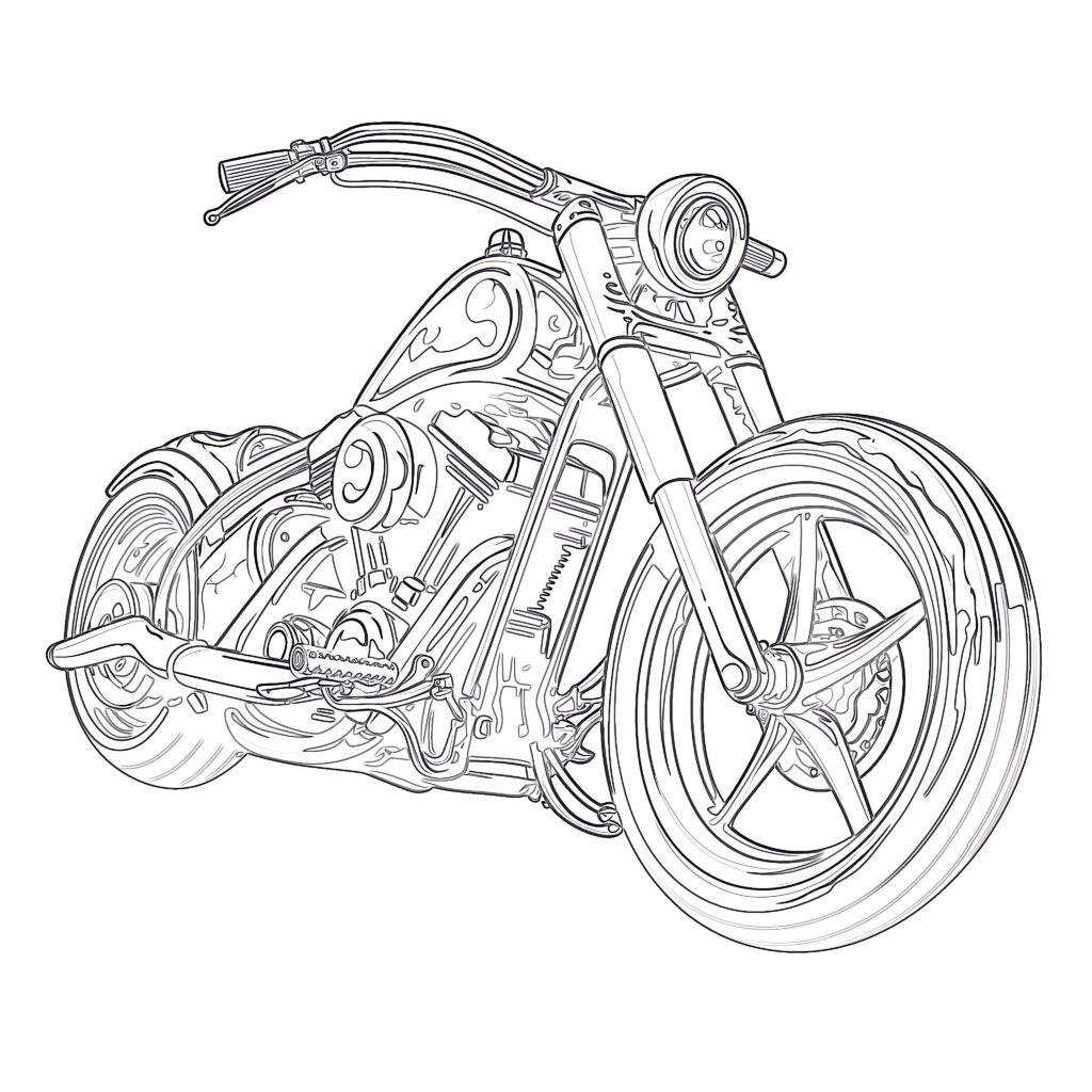 Custom Bike Coloring Page | Coloring Pages Mimi Panda