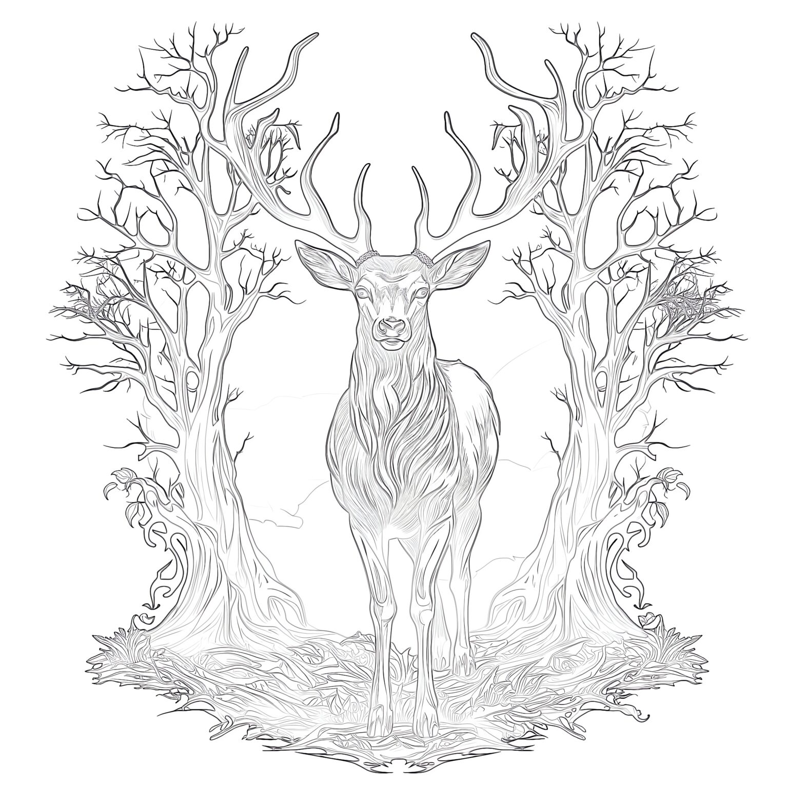 Deer Coloring Page | Coloring Pages Mimi Panda