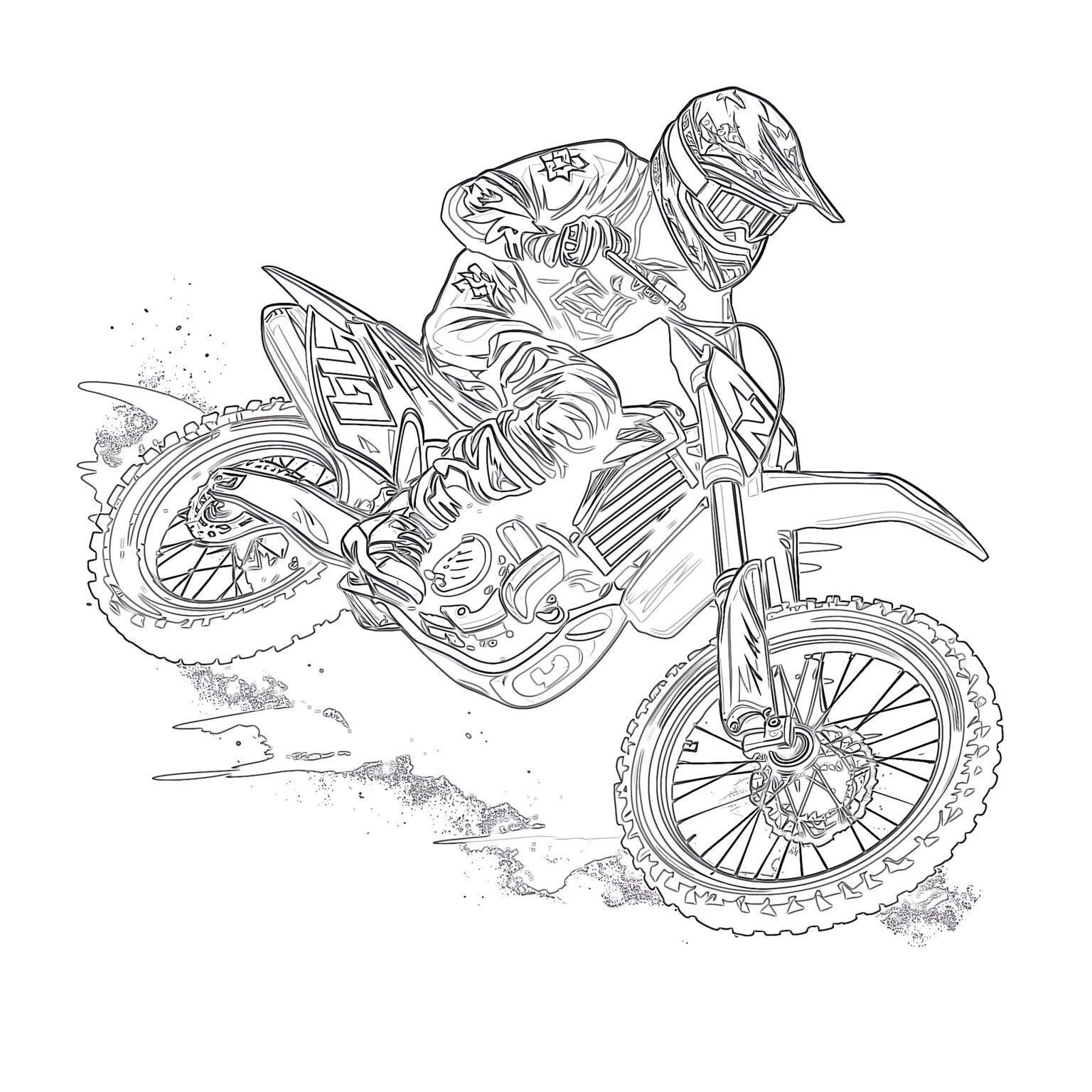 Freestyle Motocross Coloring Page | Coloring Pages Mimi Panda