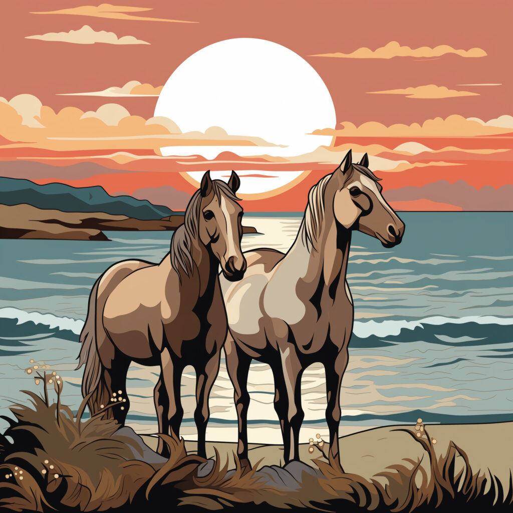 Horses Coloring Page | Coloring Pages Mimi Panda