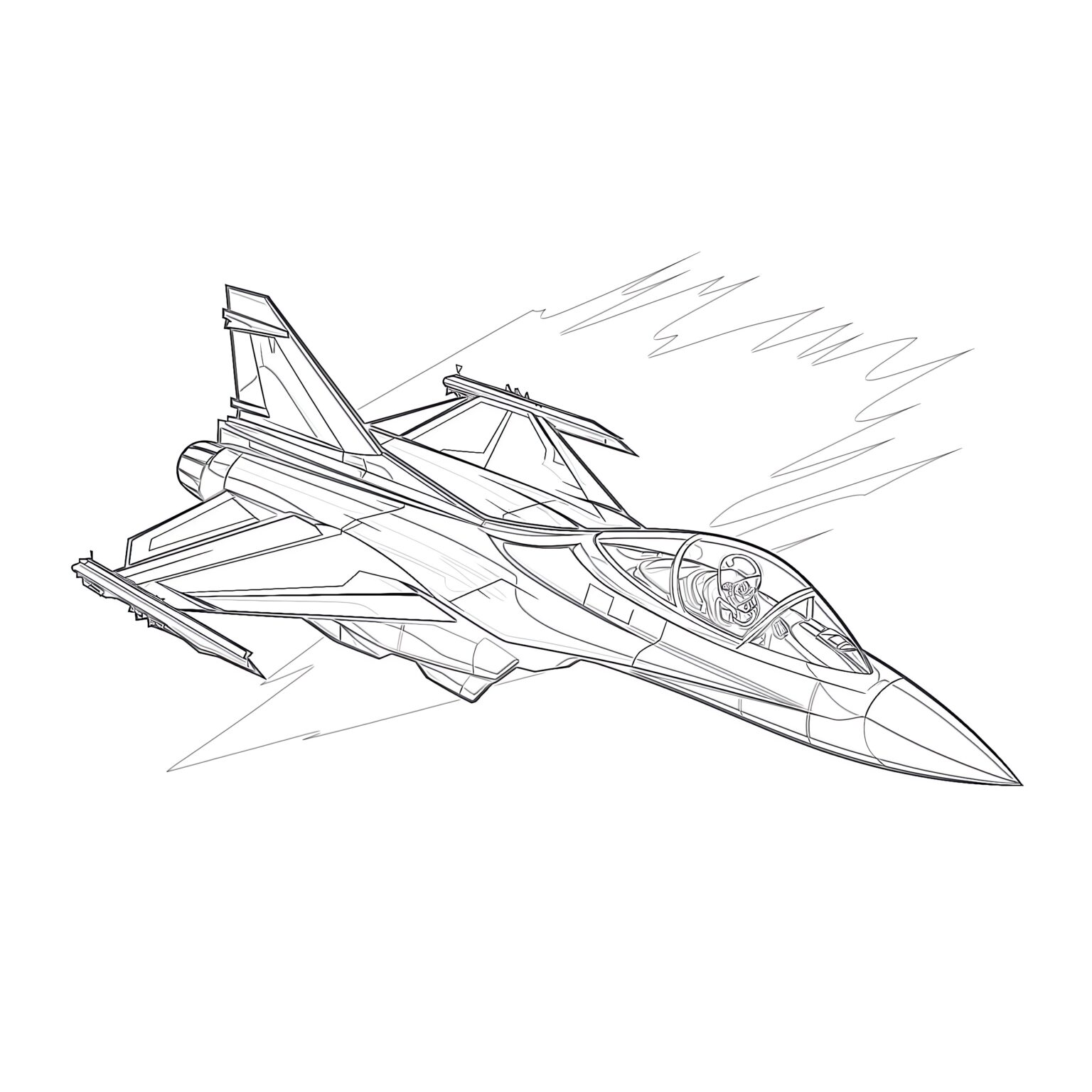 Printable Flying Fighter Jets Coloring Page - Mimi Panda