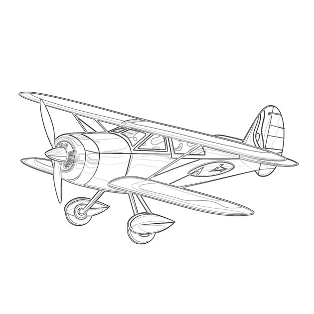 Simple Airplane Coloring Page | Coloring Pages Mimi Panda