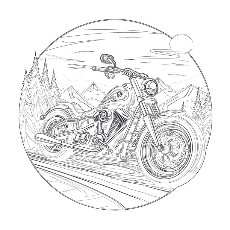Custom Bike Coloring Page | Coloring Pages Mimi Panda
