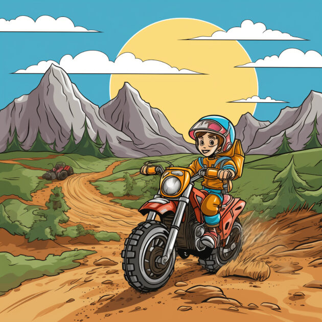 Racing on the Dirt Road Coloring Page | Coloring Pages Mimi Panda