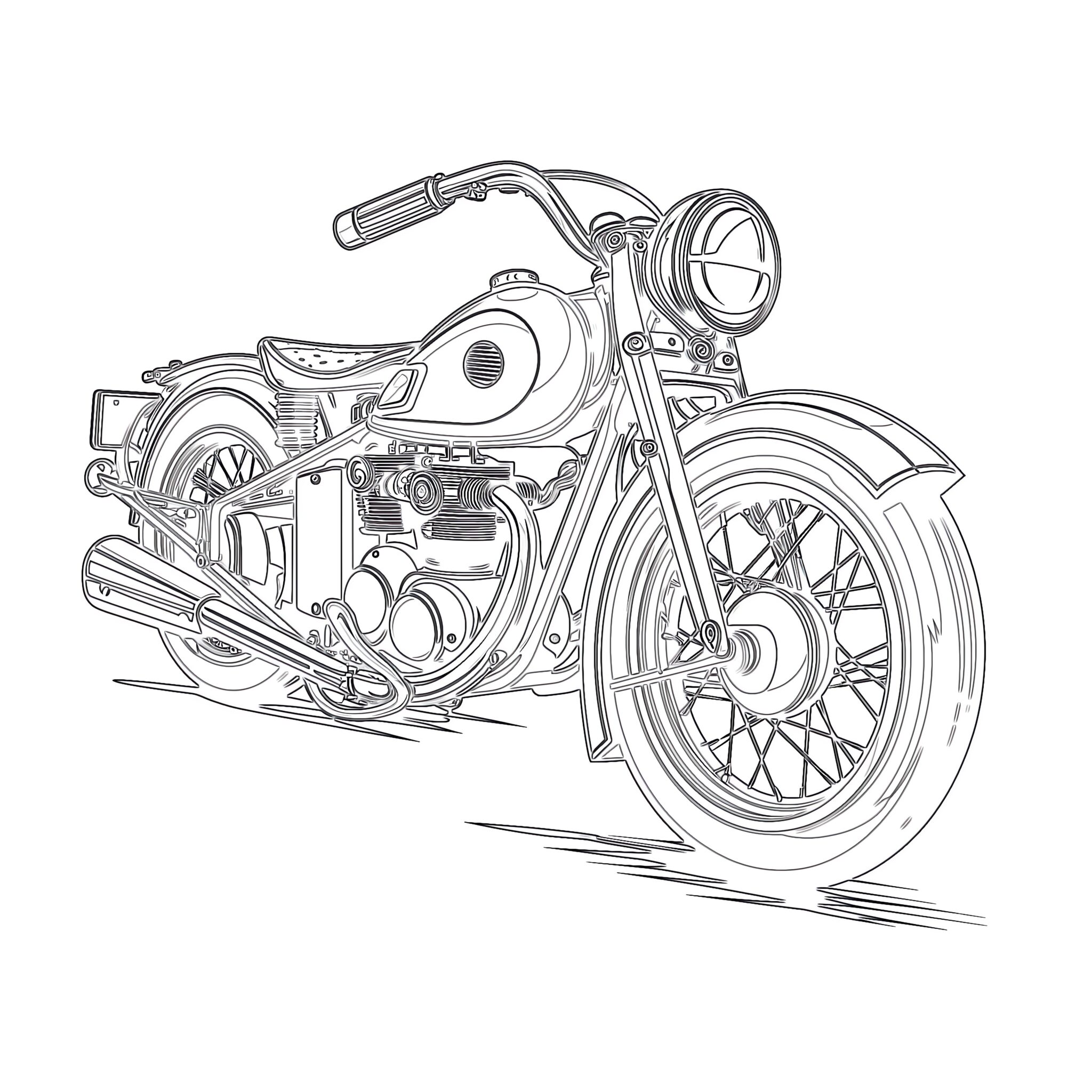 Printable Custom Bike Coloring Page - Mimi Panda