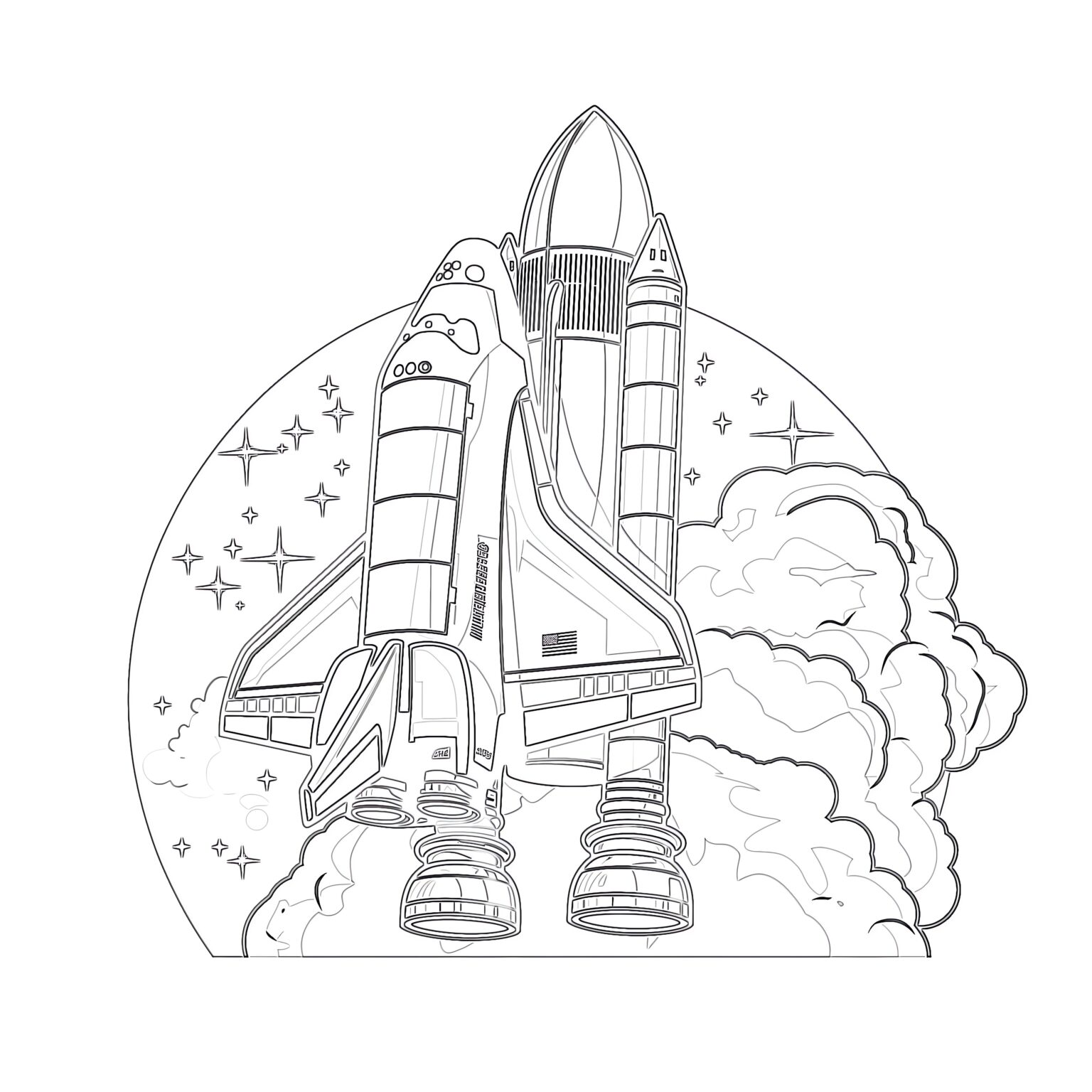 Space Shuttle Coloring Page | Coloring Pages Mimi Panda