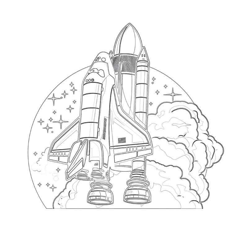 Space Shuttle Coloring Page | Coloring Pages Mimi Panda