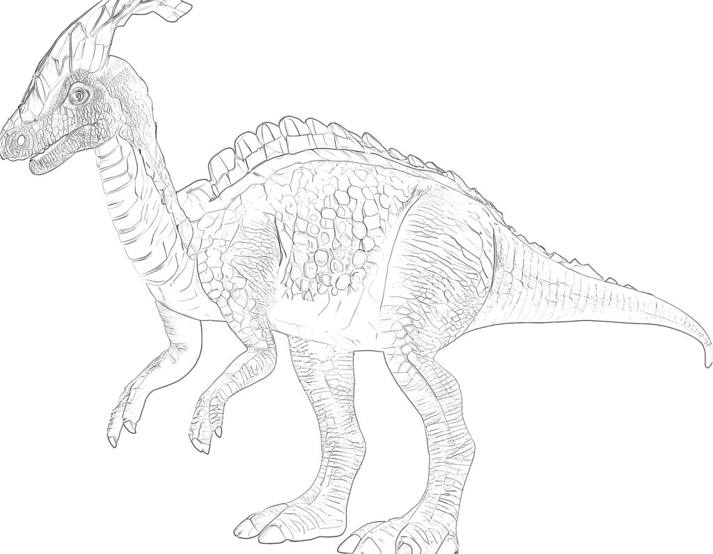 Parasaurolophus Coloring Page | Coloring Pages Mimi Panda