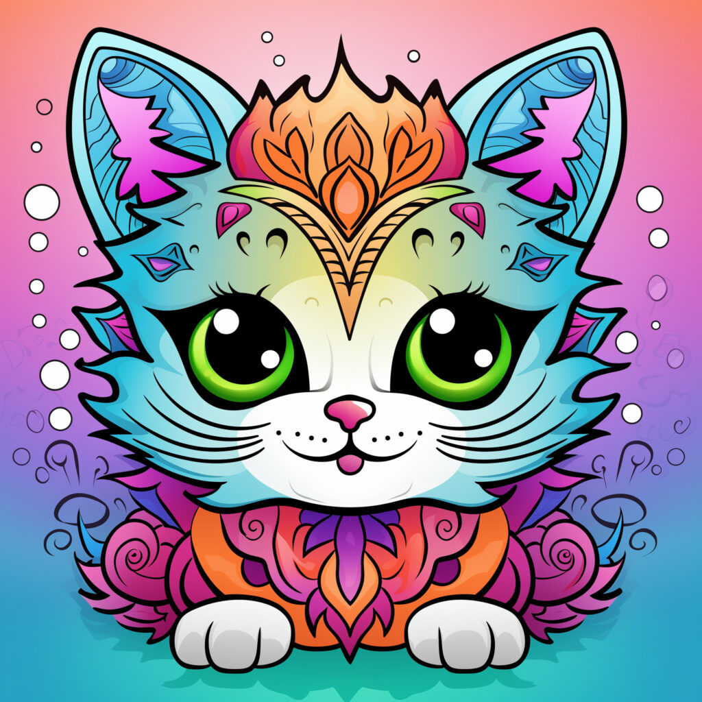 Kitty Coloring Page | Coloring Pages Mimi Panda