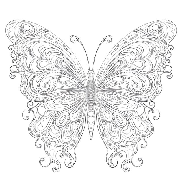 Butterfly Coloring Pages for Adults | Coloring Pages Mimi Panda