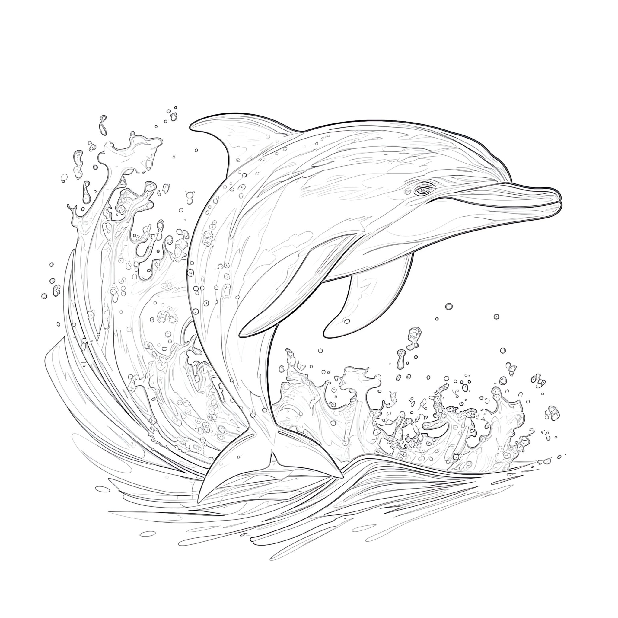 Dolphin Coloring Page | Coloring Pages Mimi Panda