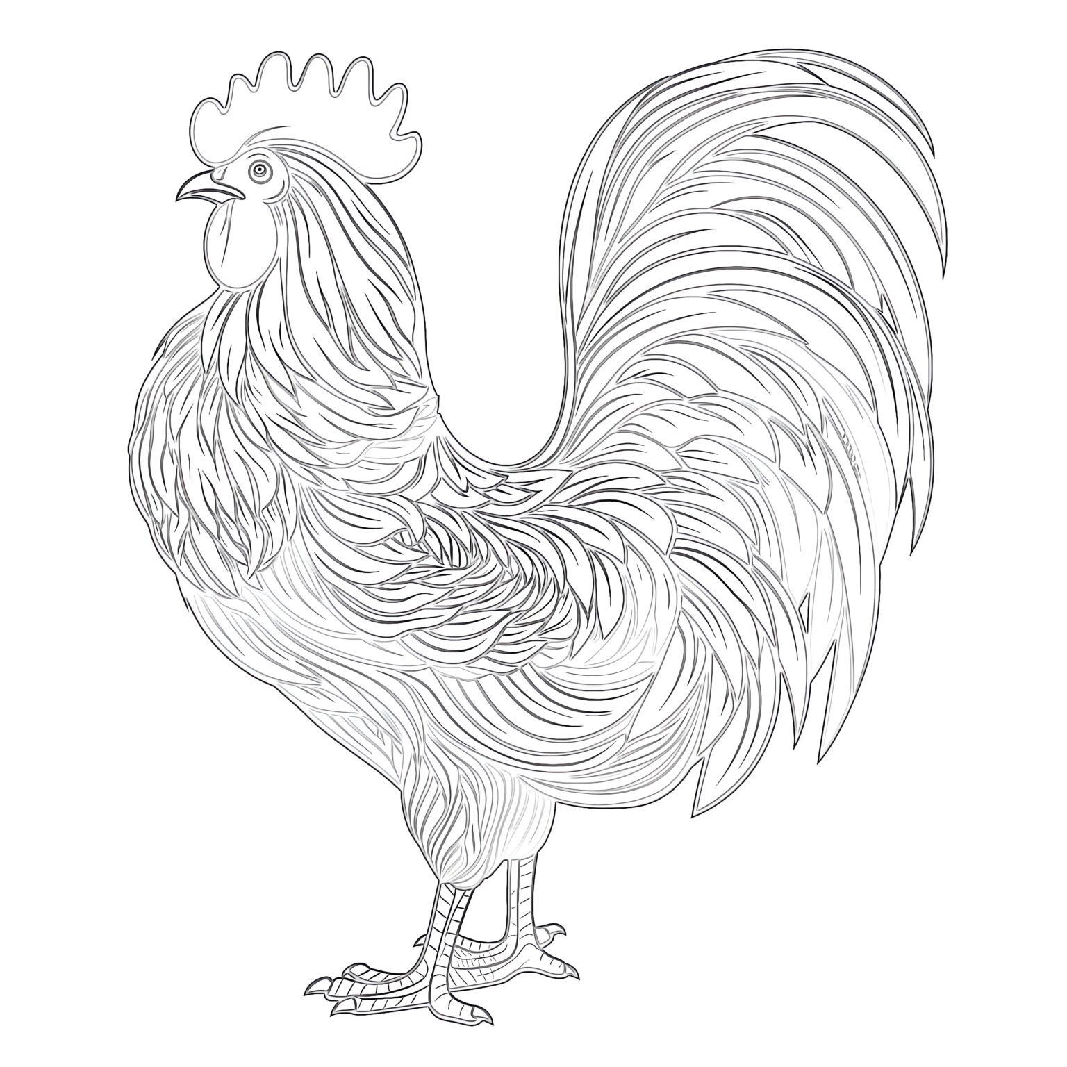 Rooster Coloring Page | Coloring Pages Mimi Panda