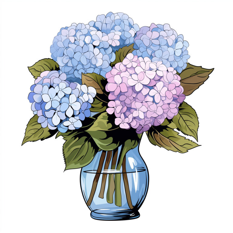 Hydrangea Flower Coloring Page | Coloring Pages Mimi Panda
