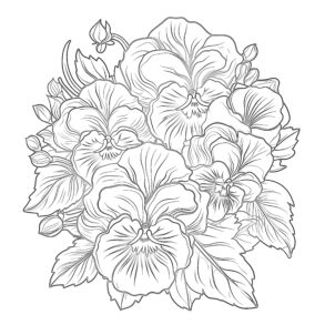 Pansy Coloring Page | Coloring Pages Mimi Panda