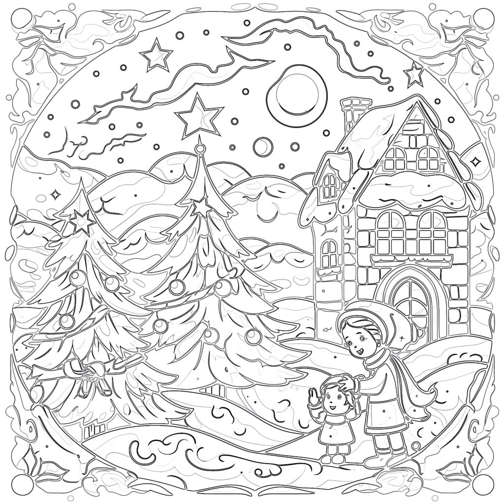 Christmas Puppy Printable Coloring Pages | Coloring Pages Mimi Panda