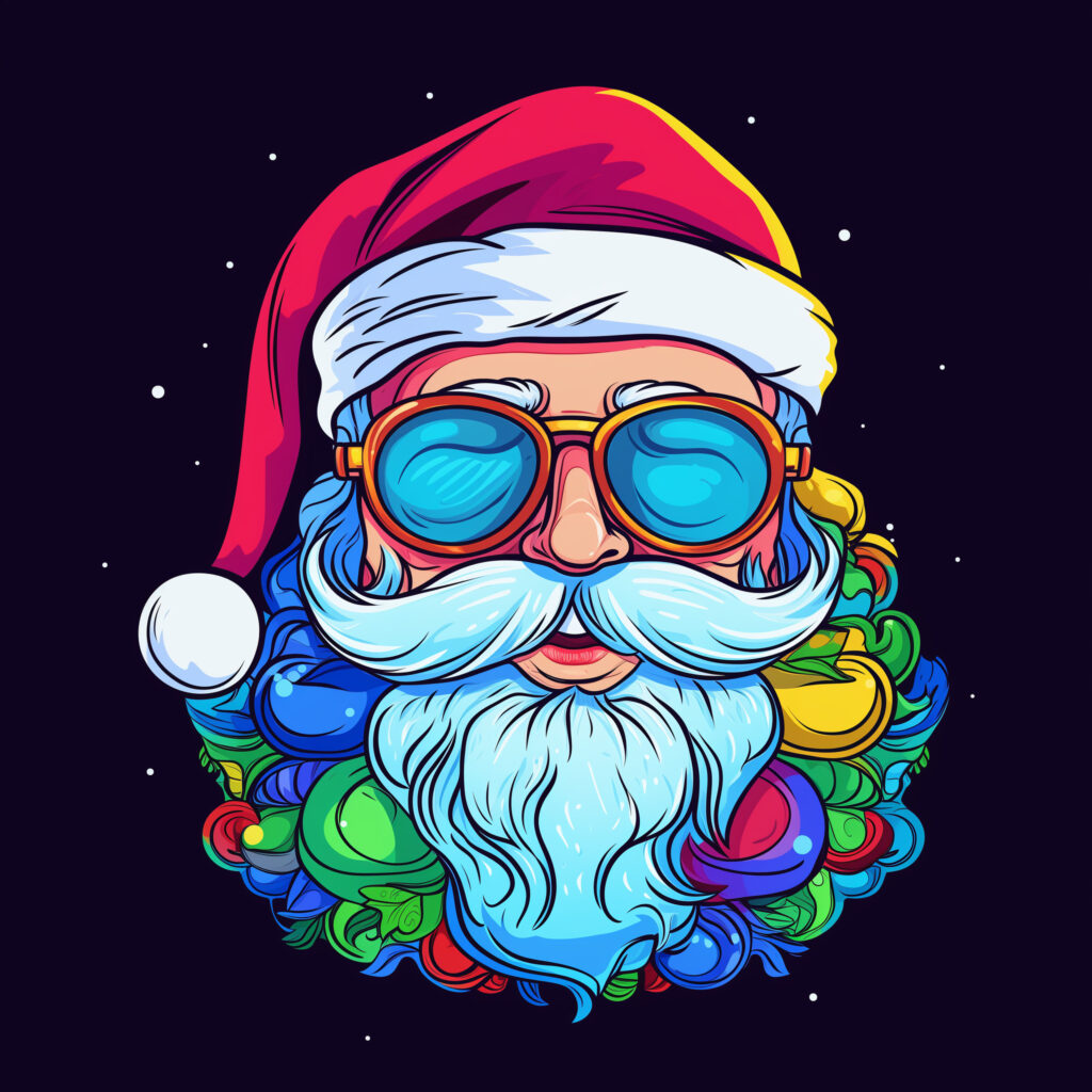 Colorful Santa Coloring Page | Coloring Pages Mimi Panda