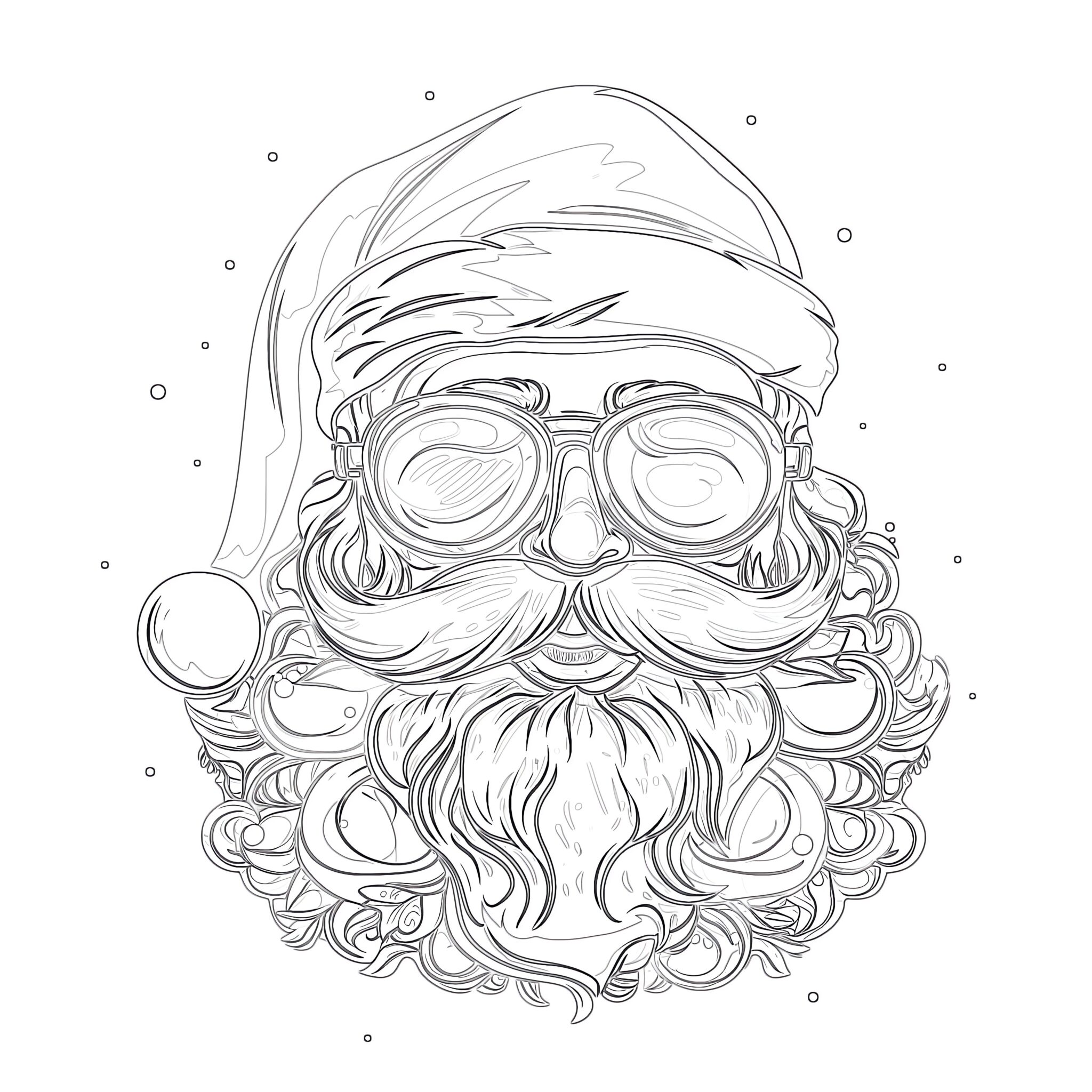 Colorful Santa Coloring Page | Coloring Pages Mimi Panda