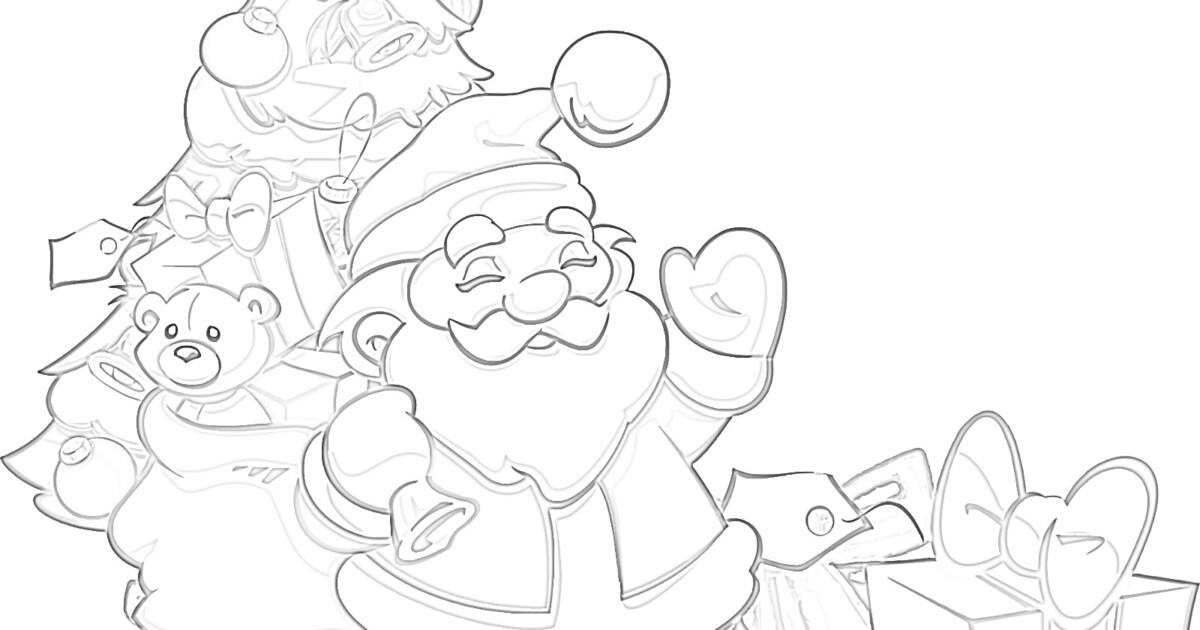 Hi Santa coloring page - Mimi Panda