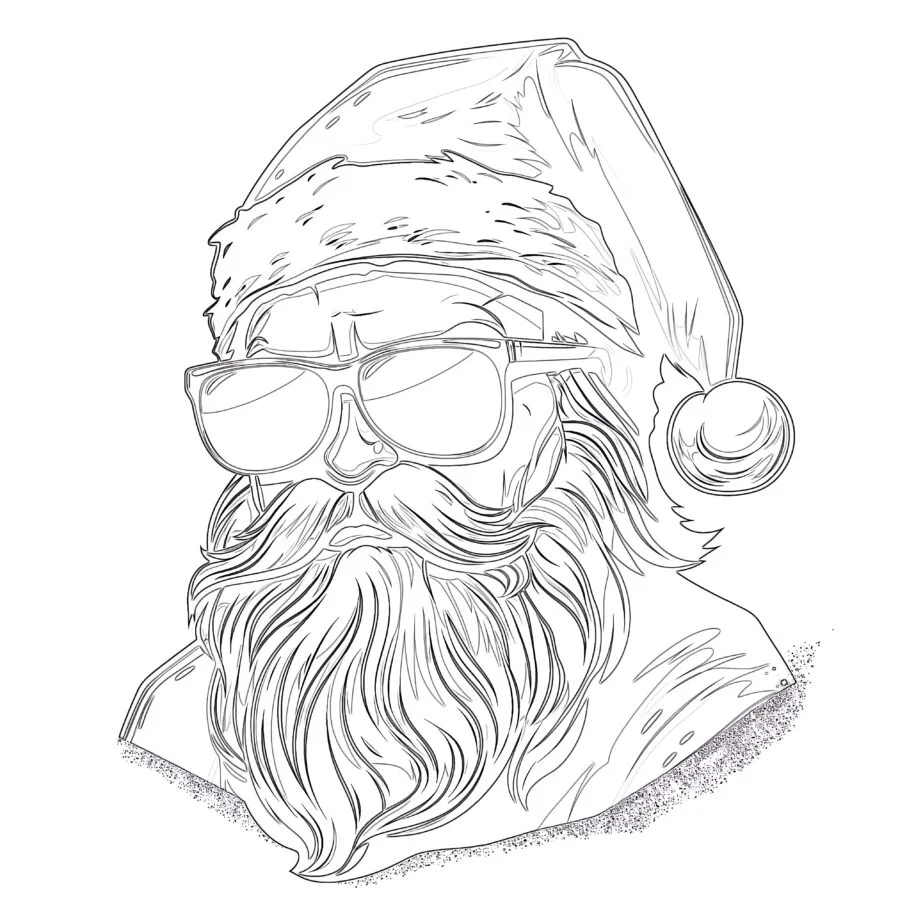 Santa Claus Coloring Page is Cool Santa - Mimi Panda