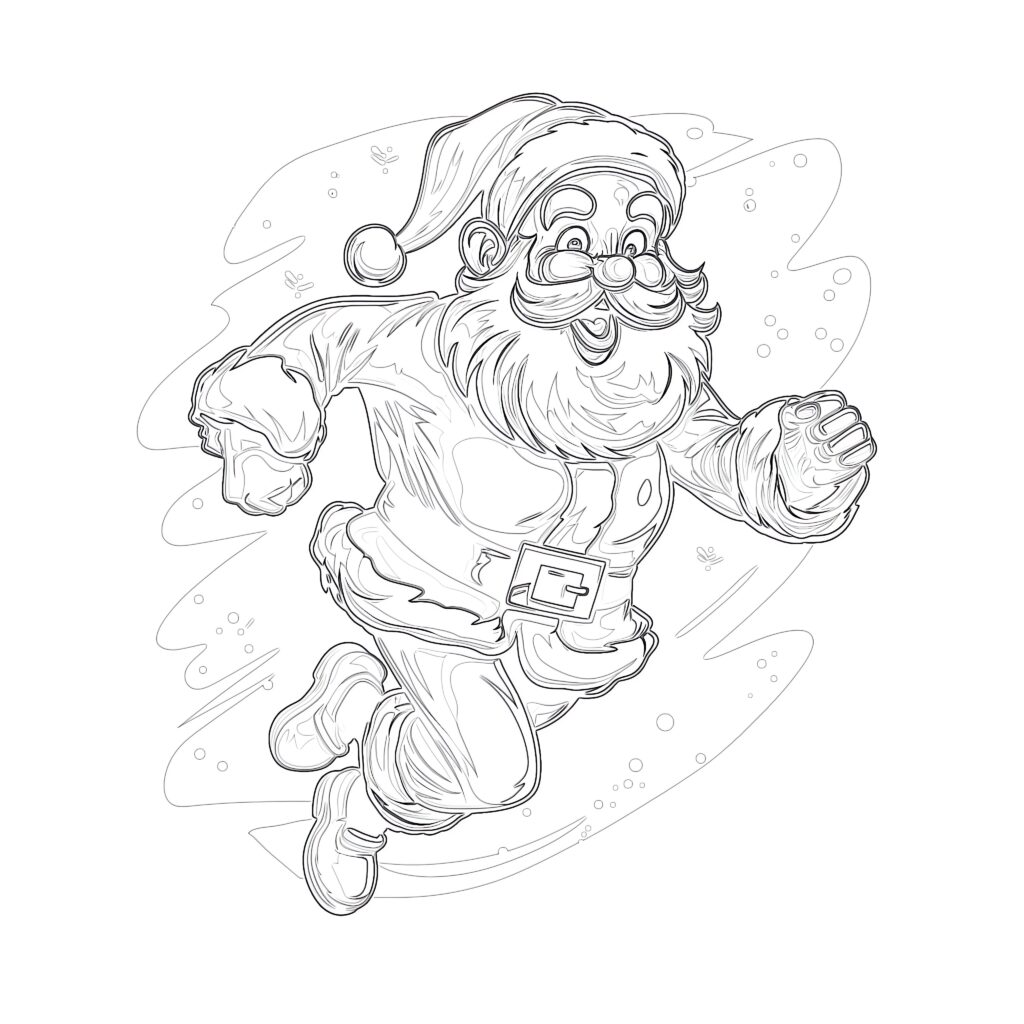 Father Christmas Pictures To Colour | Coloring Pages Mimi Panda