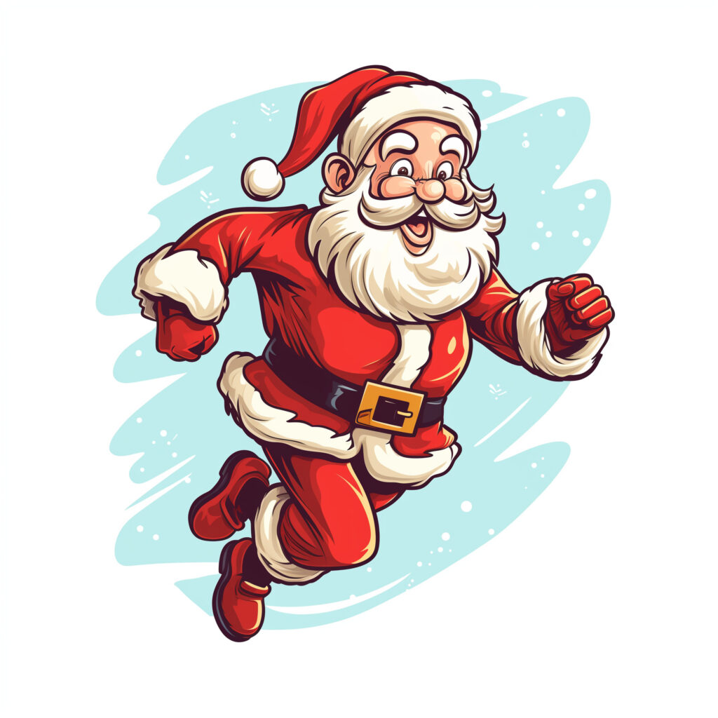 Santa Claus Coloring Page is Run Santa - Mimi Panda