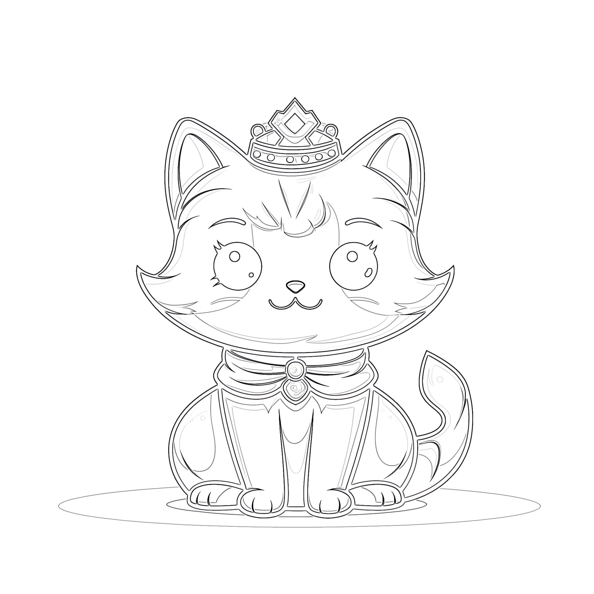 Princess Cat Coloring Page | Coloring Pages Mimi Panda