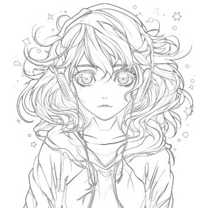 Printable Geisha With Sakura Coloring Page - Mimi Panda