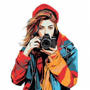 Girl With Camera Coloring Page | Coloring Pages Mimi Panda