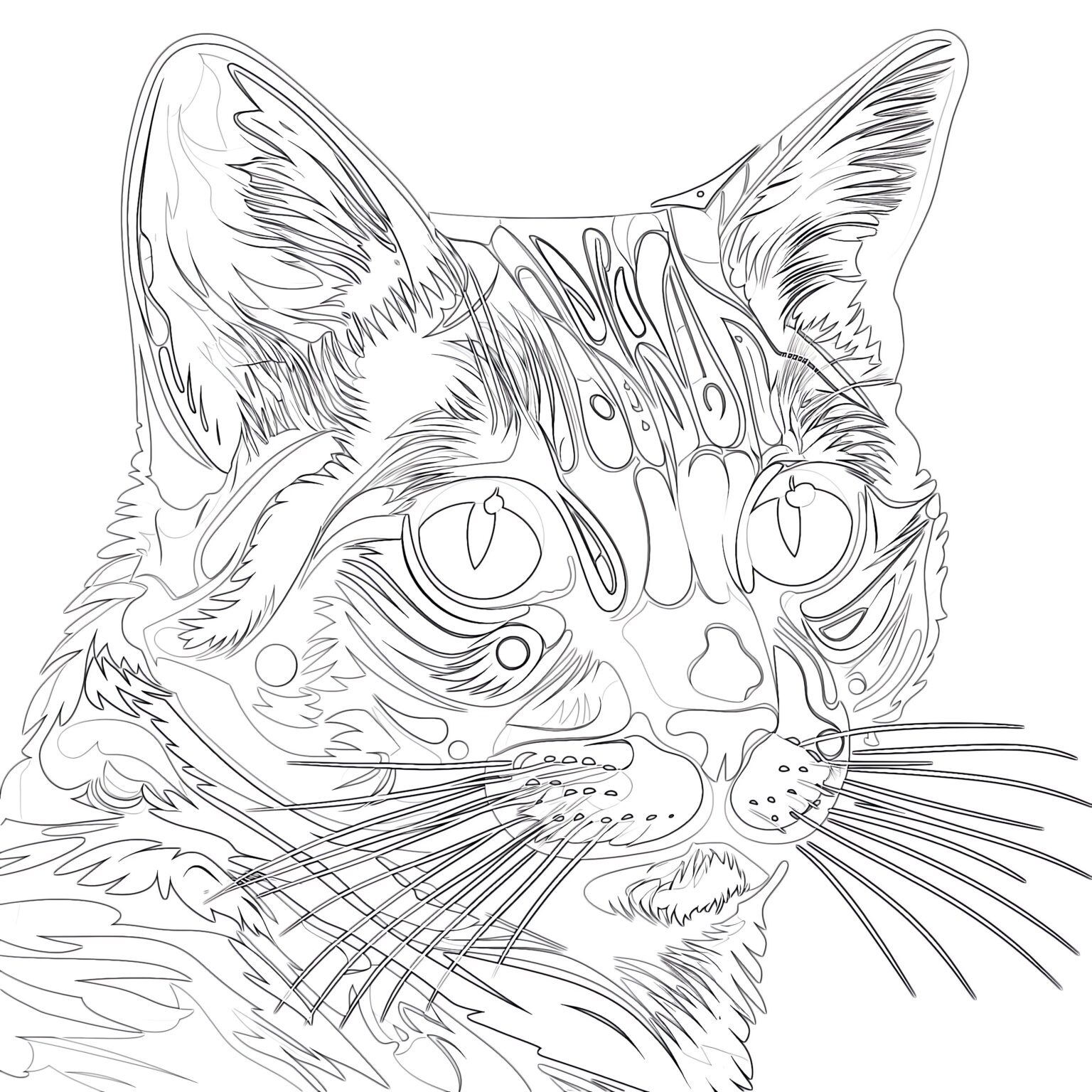 Cat Pop Art Coloring Page Coloring Pages Mimi Panda