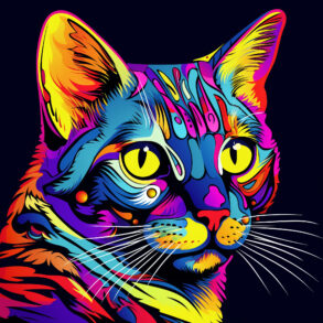 Cat Pop-Art Coloring Page | Coloring Pages Mimi Panda