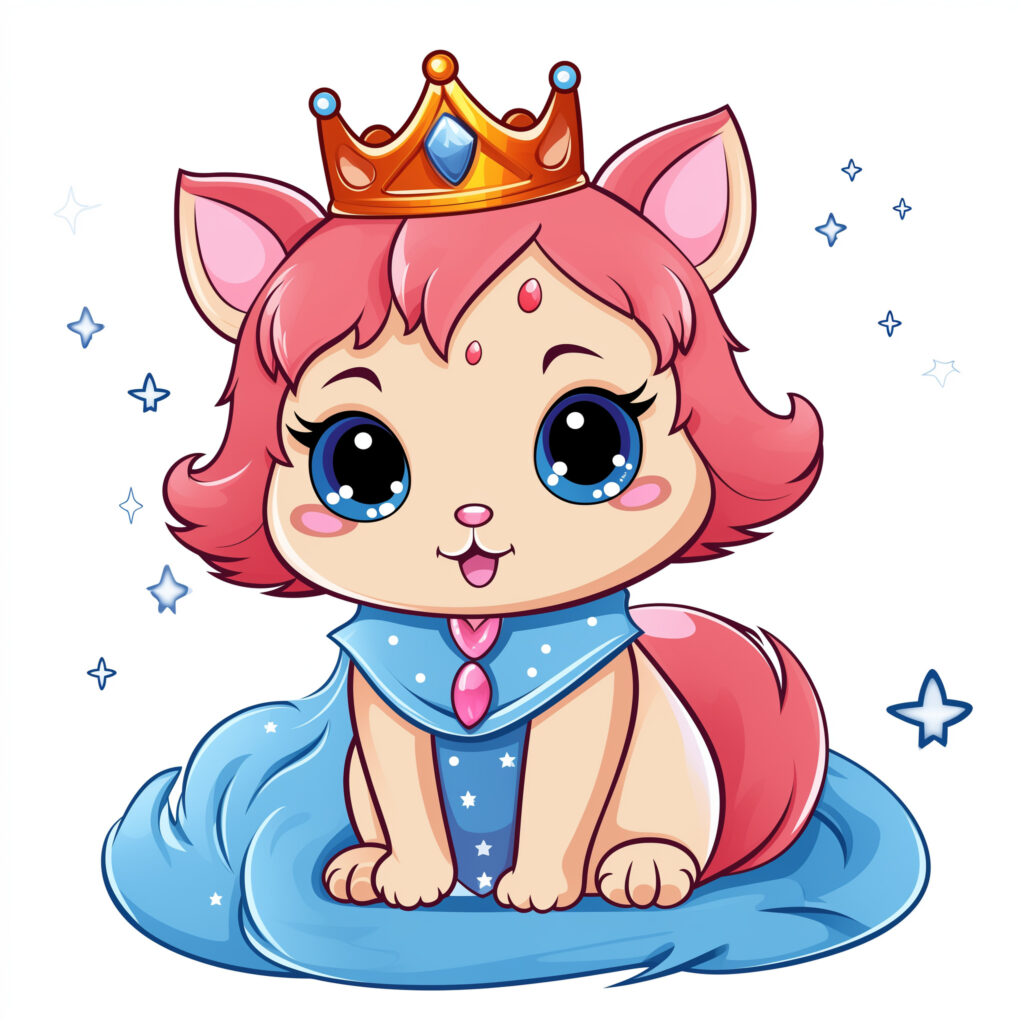 Cat Princess Coloring Page | Coloring Pages Mimi Panda