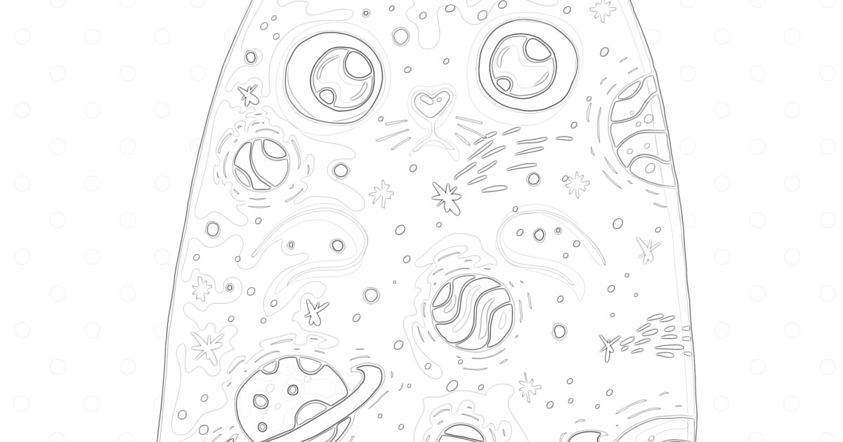 Space cat coloring page - Mimi Panda