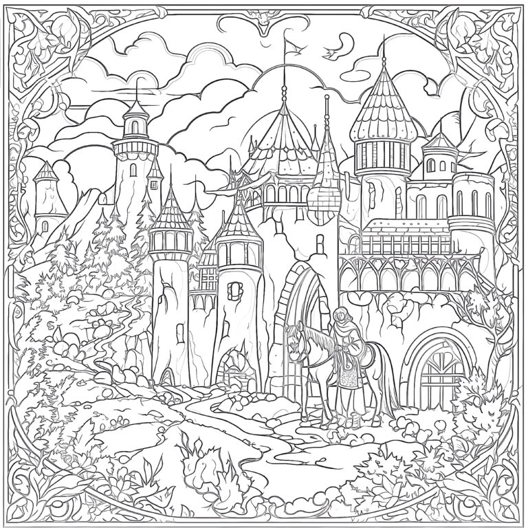 Fantasy Colouring Coloring Page | Coloring Pages Mimi Panda
