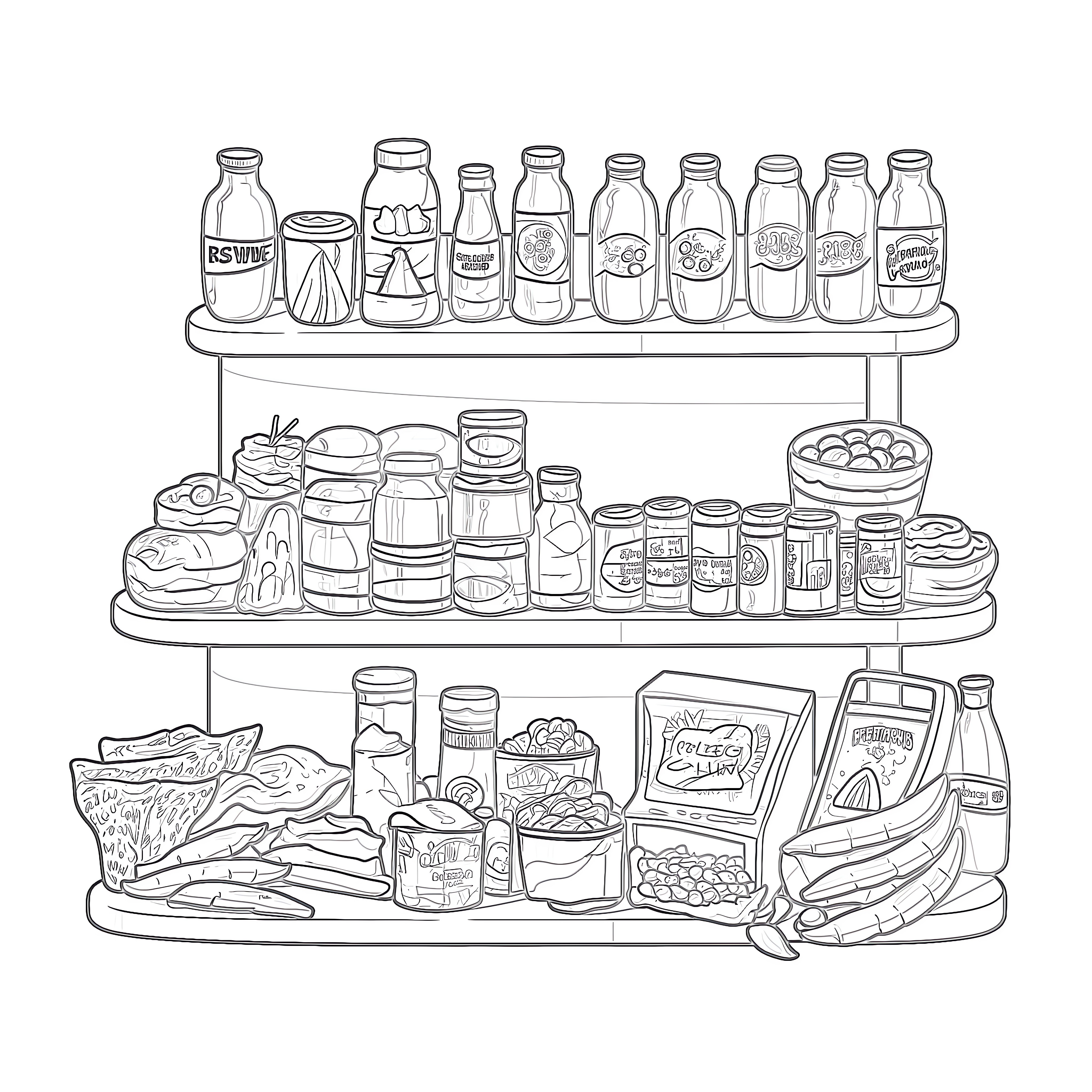Grocery Shopping Coloring Pages