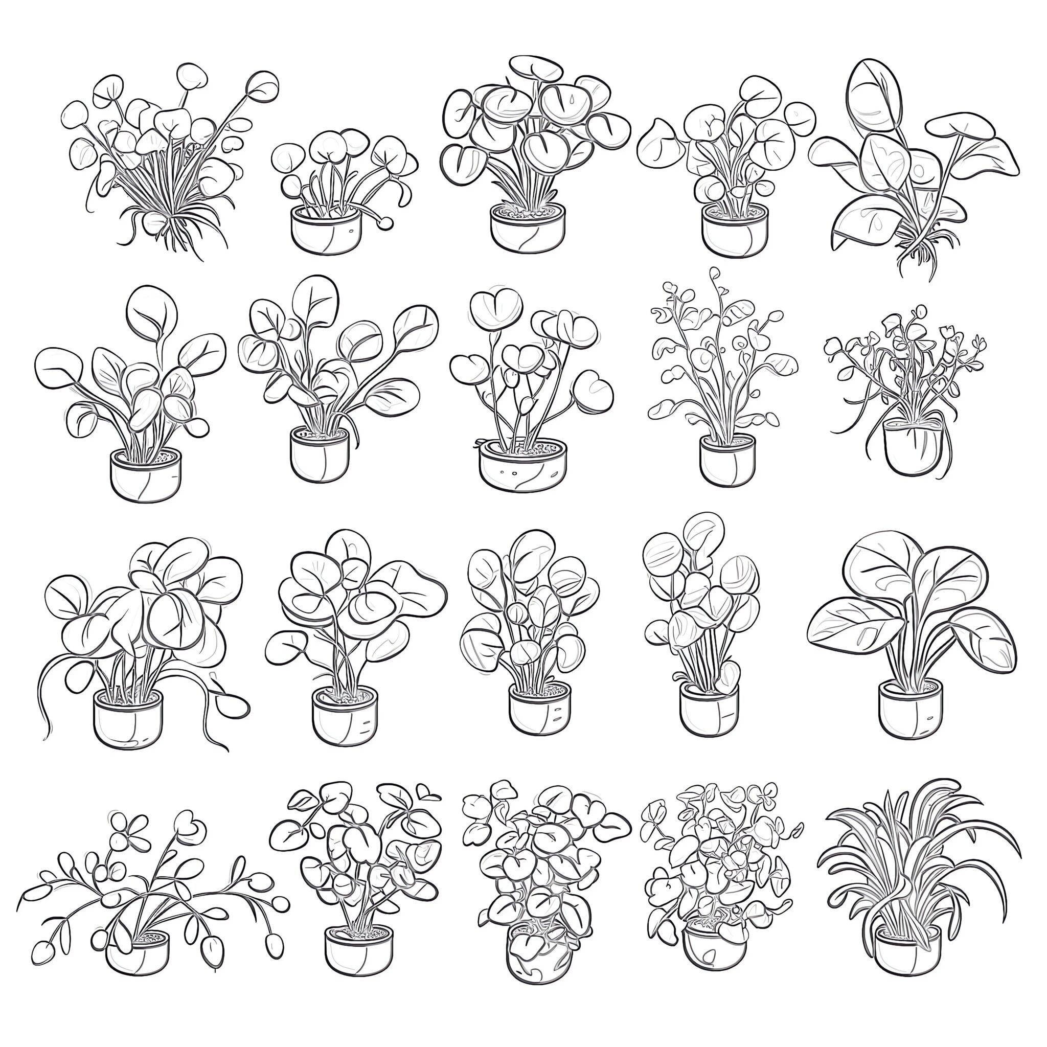 Microgreen Set Coloring Page | Coloring Pages Mimi Panda