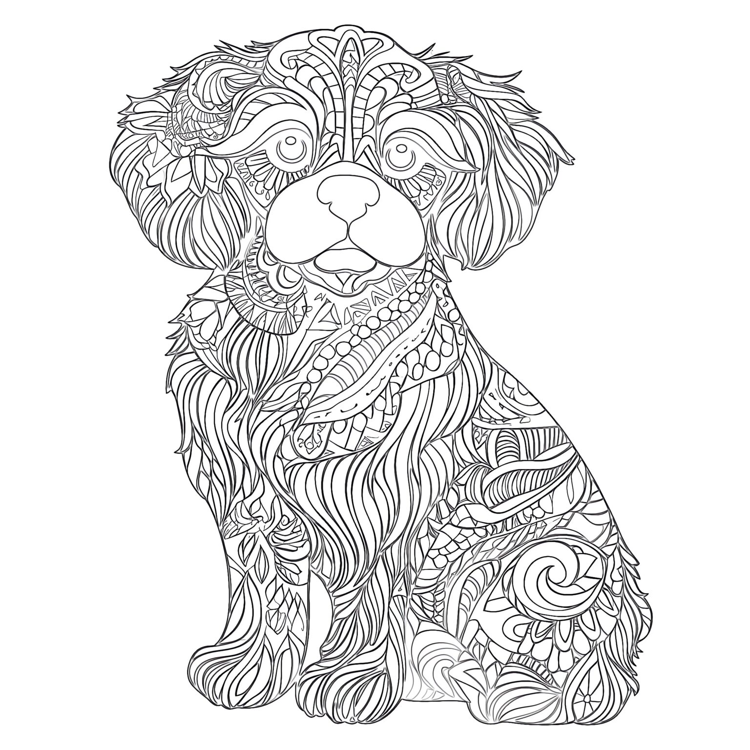 Dog Coloring Pages Realistic | Coloring Pages Mimi Panda