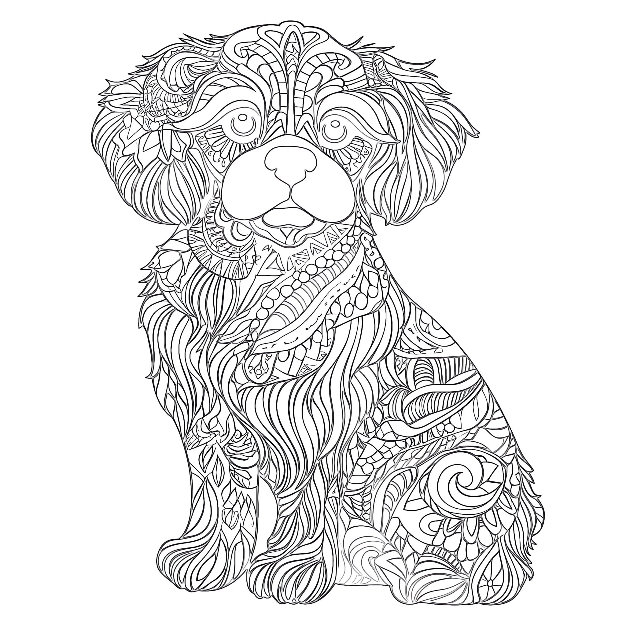 Dog Coloring Pages Realistic | Coloring Pages Mimi Panda