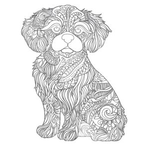Zentangle Dog Coloring Page | Coloring Pages Mimi Panda