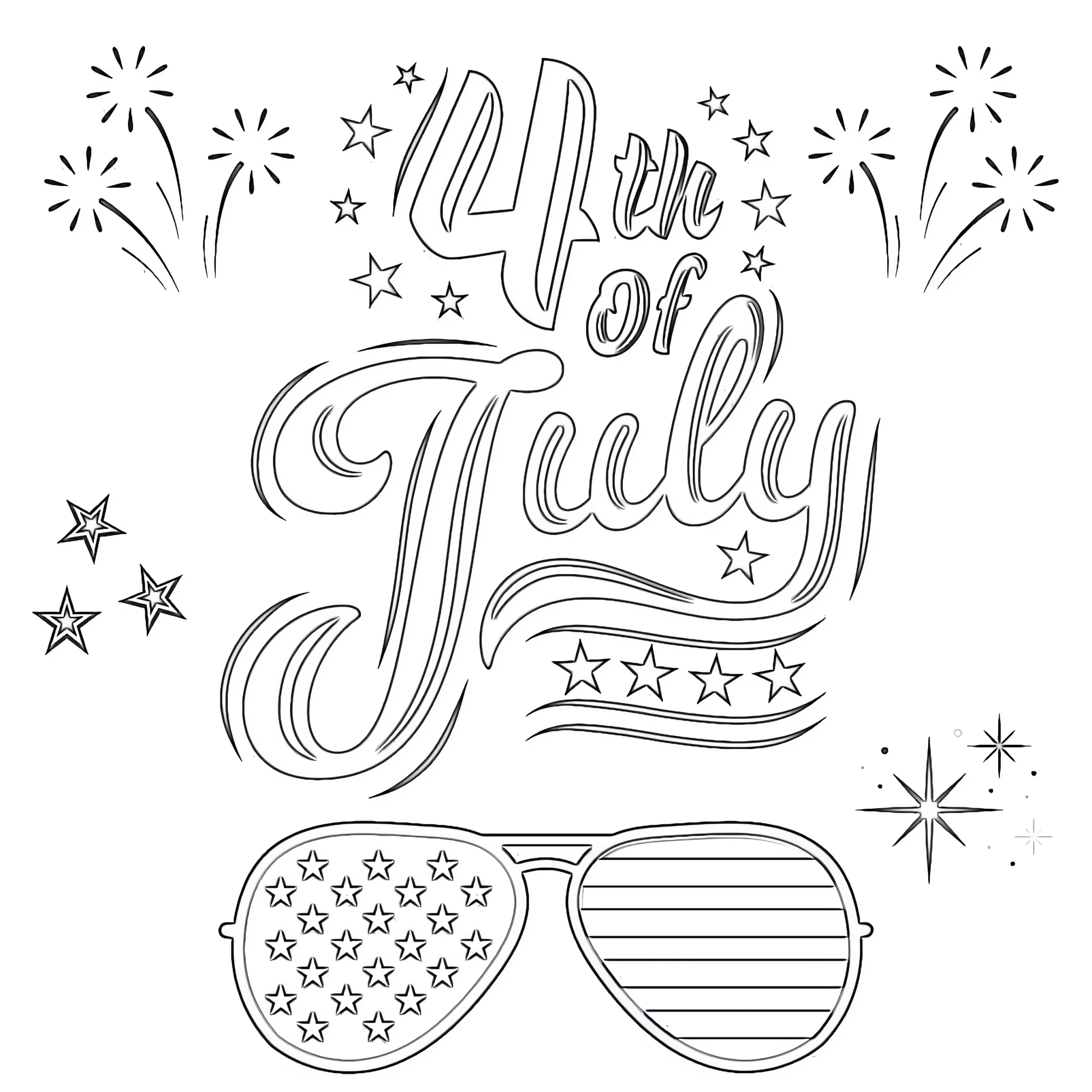 4th of July Coloring Page | Coloring Pages Mimi Panda