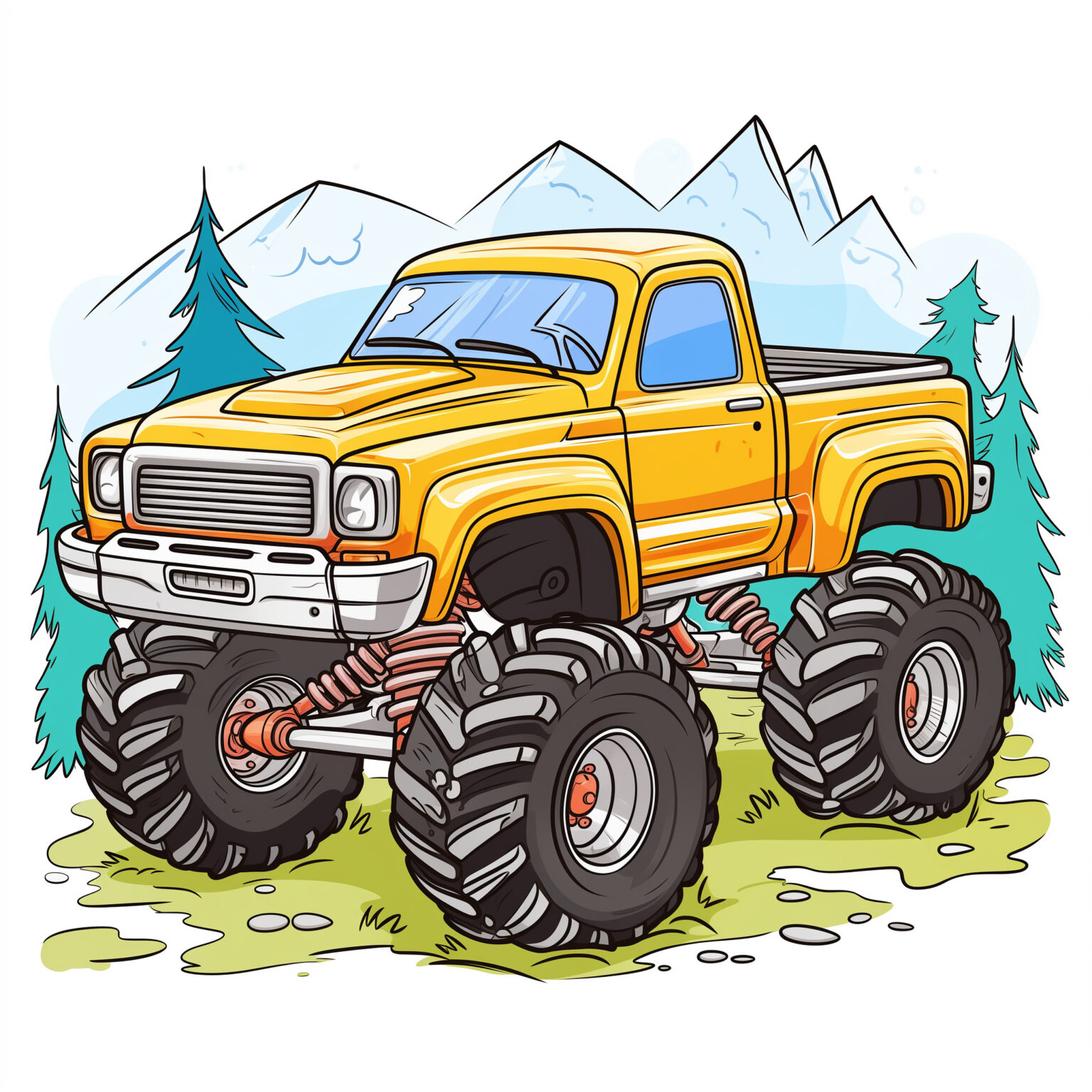 Monster Truck Coloring Page Ukraine Flag | Coloring Pages Mimi Panda