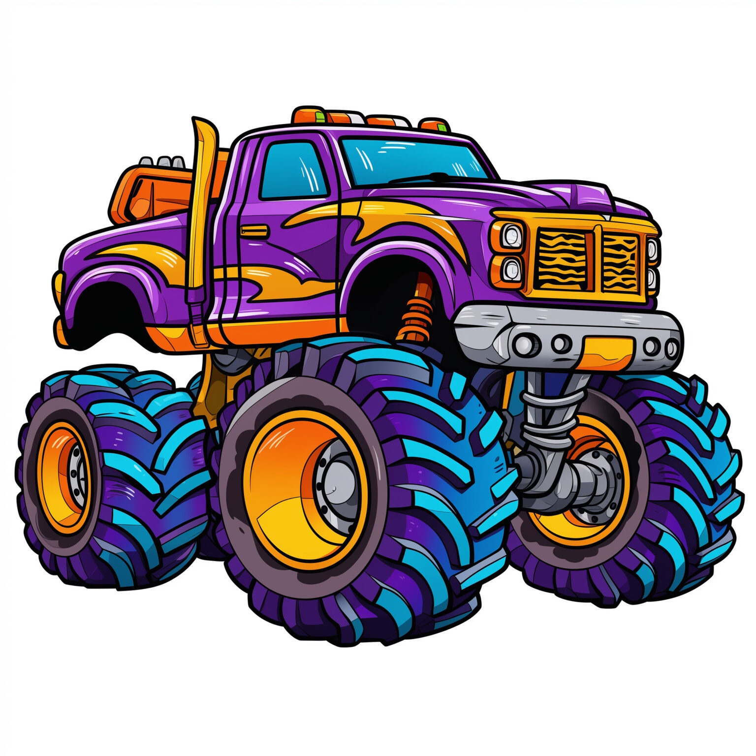 Monster Truck Coloring Page Ukraine Flag | Coloring Pages Mimi Panda