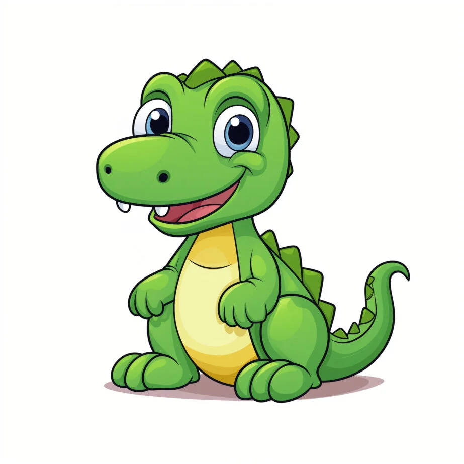 Green dinosaur cartoon store